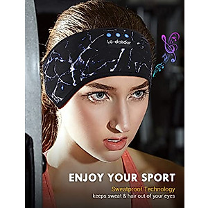 LC-dolida Sleep Headphones Bluetooth Headband, Cozy Band Wireless Headphones, Sleep Mask with Bluetooth Headphones, Perfect for Sleeping Side Sleepers, Jogging, Workout, Yoga