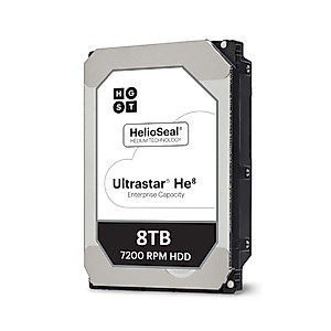 HGST Ultrastar He8 | HUH728080ALE600 | 0F23267 | 8TB 7200 RPM 128MB Cache SATA 6.0Gb/s 3.5" Inch | 512e | Instant Secure Erase | Helium Platform Hard Disk Drive HDD