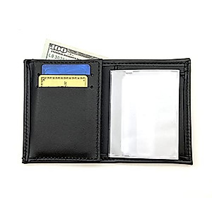 Perfect Fit Shield Wallets 5 Point Star Florida Sheriff Five-Point Star Badge Style Hidden Badge Wallet Leather (Cutout PF-185) Black