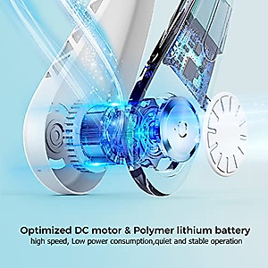 CHHID Rechargeable Portable Neck Fan, 3 Speeds Hands Free Bladeless Fan, 360°Cooling and Quiet Neck Air Conditioner, Adjustable USB Powered Personal Fan, Leafless No Hair Twisting
