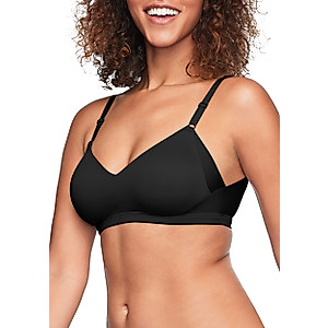 Warner's Women's No Side Effects Underarm and Back-Smoothing Comfort Wireless Lift T-Shirt Bra RN2231A, Black, XL