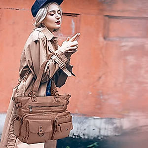 UBORSE Purses and Handbags for Women Large Hobo Bags Top Handle Satchel Shoulder Bag Washed PU Leather Multi-Pocket Tote Bag