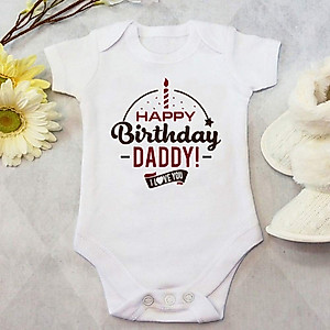 G-Amber Happy Birthday Daddy I love You Baby Boys Girls Romper Bodysuit Infant Funny Jumpsuit Outfit(6-9M)