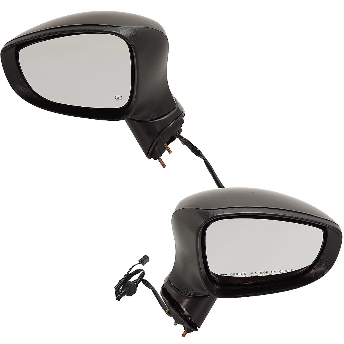 Kool Vue Driver & Passenger Side Power Heated Mirrors for Chrysler Pacifica 2017-2019 Without Signal Light & Blind Spot Monitor Paintable For Models Without One Touch Open/Close Feature
