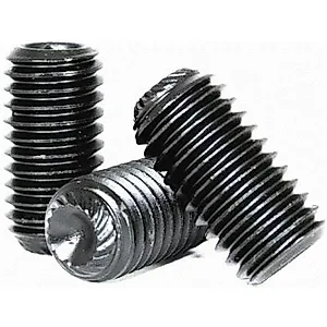 Socket Set Screw, Knurled Cup Point, 8-32 x 3/16", Alloy Steel, Black Oxide, Hex Socket (Quantity: 100) Coarse Thread, #8 Grub/Blind/Allen/Headless Screw, Length: 3/16 inch