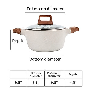 HooJay 5 Quart Nontick Dutch Oven,Non stick Stockpot Soup Pot with Lid,5QT Casserole Induction Pot for Cooking,PFOA Free
