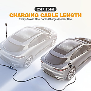 MUSTART TRAVELMASTER Level 2 Portable EV Charger, 25ft Cable, Intelligent Plug Identification Auto-Adjusts Maximum Safe Current 15A/25A/32A Electric Vehicle Plug-in Charging Station (2-Gen)