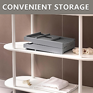 HBlife Foldable Bathtub Caddy Tray with Folding Slide-Out Arms - Expandable Bamboo Bath Table Tray with Book and Wine Glass Holder, Essential Bathroom Accessories for Home Spa