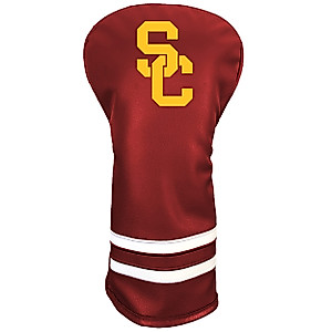 Team Golf NCAA Southern California Vintage Driver Headcover - Printed Team Golf NCAA Vintage Driver Golf Club Headcover, Form Fitting Design, Retro Design with Fleece Lining for Extra Club Protection