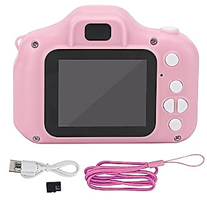 FOSA Mini Digital Camera Cartoon Video Camera, Portable Kids Camera Children's Digital Camera Photo Video Recorder Camera 1080P HD Camera for Birthday, Christmas and New Year Gifts(Pink 32GB)