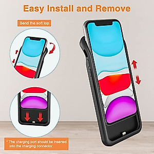 ZENEE Battery Case for iPhone 11 Pro Max/Xs Max, 7000mAh Slim Portable Protective Charger Case Extended Battery Charging Case for iPhone 11 Pro Max and iPhone Xs Max (6.5 inch), Black