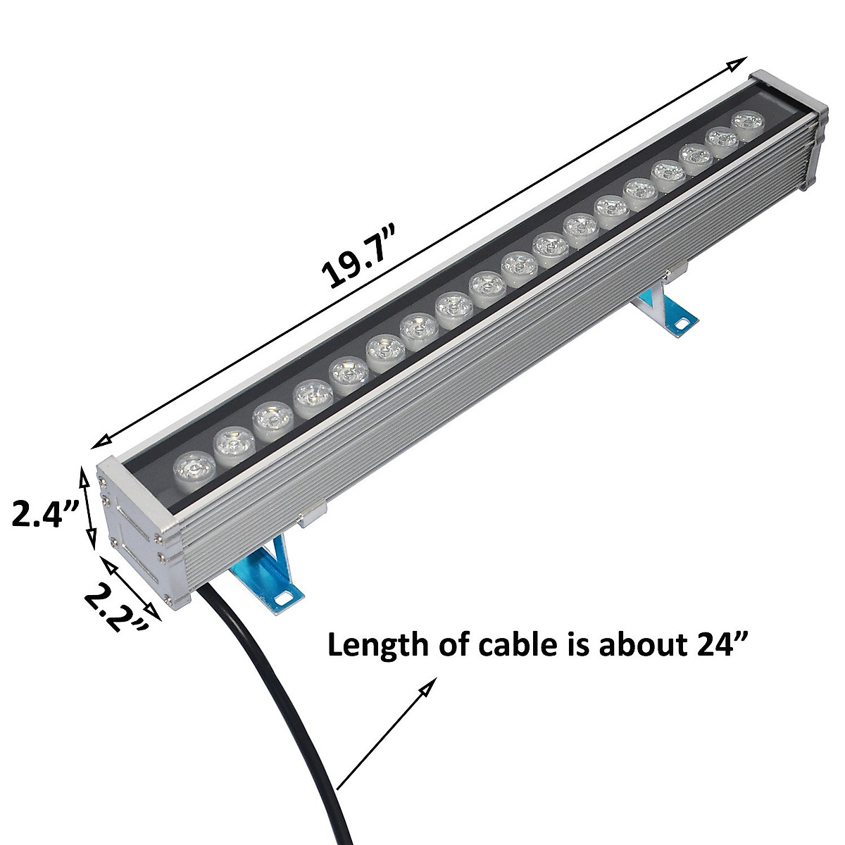 RSN LED 18W Wall Washer Light, 19.7in Linear Strip Light, Super Bright 1800Lm in Brightness, 120V LED Light Bar 3000k Warm White,IP65 Waterproof for Landscape, Church, Ads, Yard, Garden