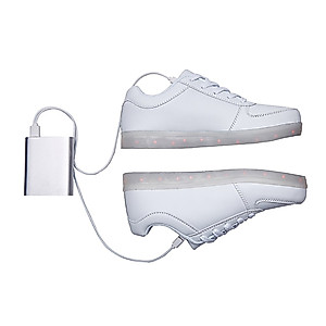 SANYES USB Charging Light Up Shoes Sports LED Shoes Dancing Sneakers SYDB551-White-40