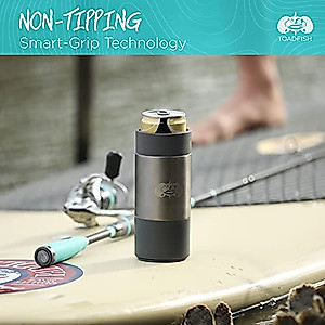 Toadfish Slim Non-Tipping Can Cooler for 12oz Cans - Suction Cup Cooler For Beer & Soda - Stainless Steel Double-Wall Vacuum Insulated Cooler - Sturdy Beverage Holder - (White)