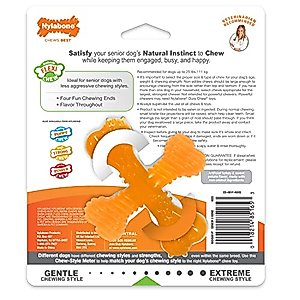 Nylabone Flexi Chew X-Bone Senior Dog Chew Toy Turket & Sweet Potato Small/Regular (1 Count)