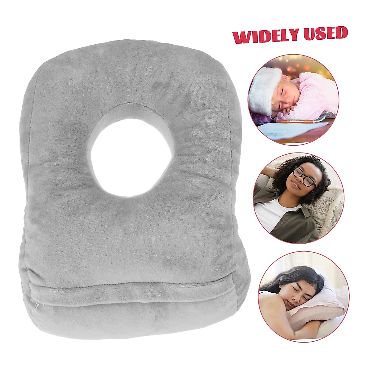 Tofficu Office Tummy Pillow Travel Neck Pillows for Airplanes Airplane Pillow Donut Pillow Headrest Face Cushion Desk Napping Pillow Office Cushion Donut Pillow for Ear Portable Pillow