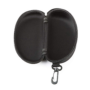 Yamrots 3pcs Zipper Hard Sunglasses Cases Portable Travel Eyeglasses Cases with Plastic Hook (Black Blue Grey)