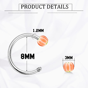 Drperfect Septum Jewelry for Women Men 8MM Horseshoe Septum Ring 16G Surgical Steel Septum Piercing Jewelry 8MM