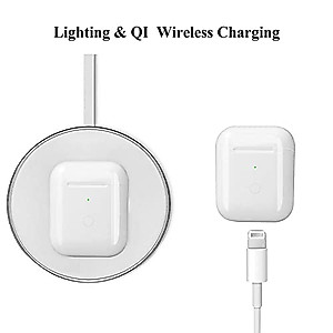 Compatible with AirPods 2&1 Charger Case Replacement, Wireless AirPods Charging Case with Bluetooth Pairing Sync Button, no Earbuds, White