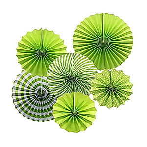 Luckystar St Patricks Day Party Decorations Green Party Decorations Kit Green Paper Fans Decoration Set (Grass Green)