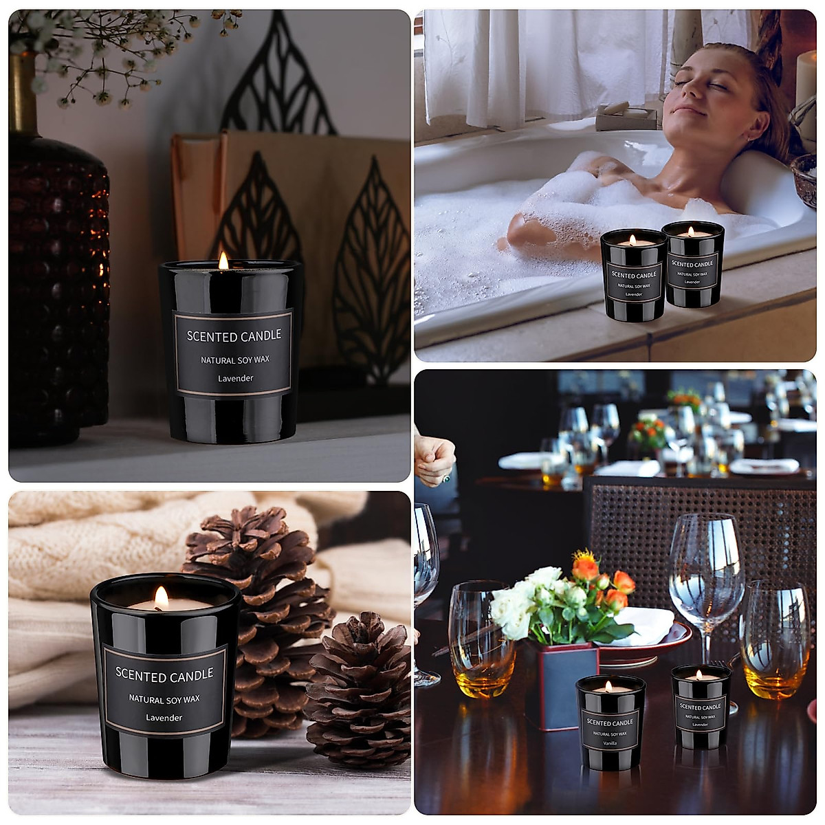 8 Pack Scented Candles for Home, Scented Candles Gifts Set for Men, Smoke-Free Strong Fragrance Long Lasting, Aromatherapy Candles Gifts for Women, Christmas Valentine Birthday Men Gifts