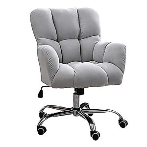 MayNuo Office Chair Gaming Chair Computer Chair Ergonomic Adjustable Linen Office Chair with Soft Seat,Modern Mid-Back Computer Desk Chair,Swivel Chair Task Executive Chair for Men Women Adult/Gray/60