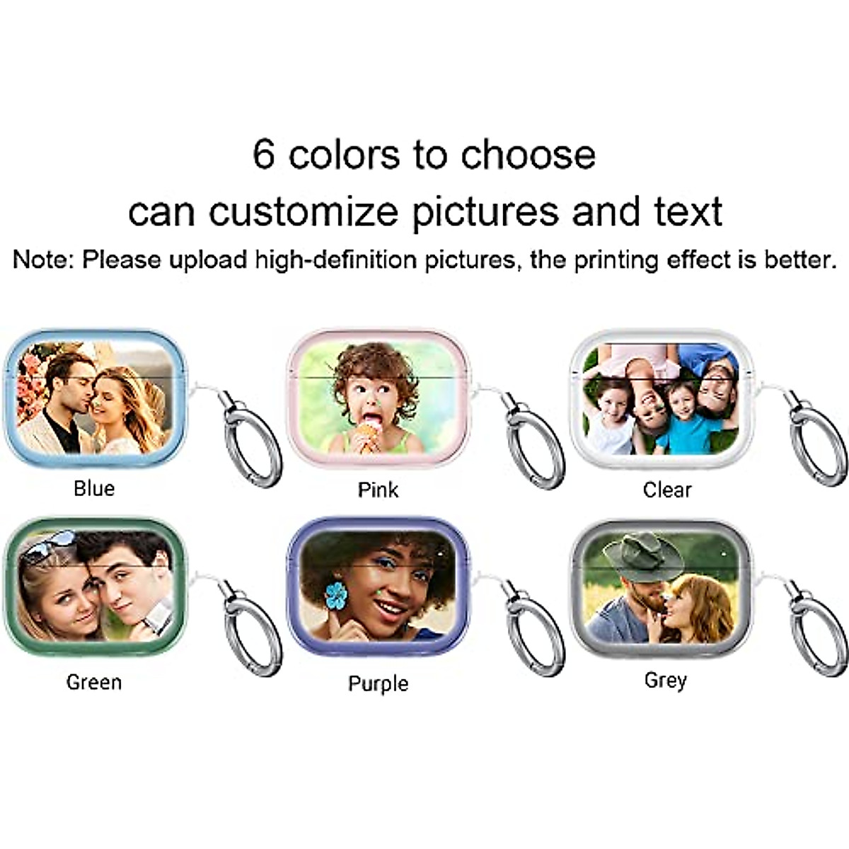 Personalized Case for Airpods Pro 2nd Generation Cover, Custom Photo Airpod Pro 2 Case Soft Clear TPU with Keychain for Men Women,for Apple AirPods Pro 2 2022