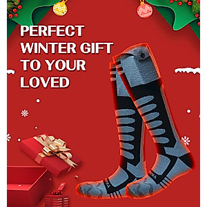 YAHAVA Electric Heated Socks for Men Women 5000mAh Rechargeable Battery Heated Socks with APP Remote Control Washable Feet Warmer Socks for Winter Hunting-Black