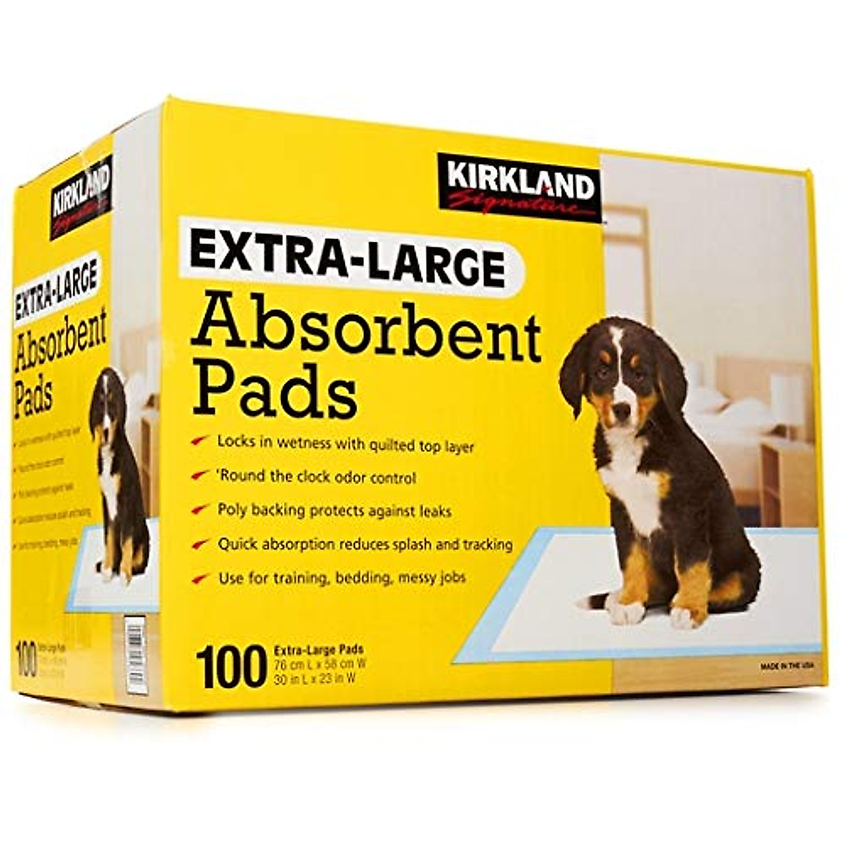Kirkland Signature Extra-Large Leak-Proof/Absorbent Pet Dog Pee Pads - 100 Count
