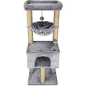ROYPET Fashion Design 43.3" Cat Trees with Cat Houses,Grey