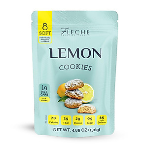 Lemon Cookies, Sugar Free, Low Fat, Gluten Free, Dairy Free, Flèche Healthy Treats, 4.85OZ (Pack of 1)