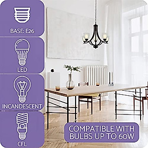Kira Home Weston 24" Contemporary 5-Light Large Chandelier + Alabaster Glass Shades, Adjustable Chain, Oil Rubbed Bronze Finish