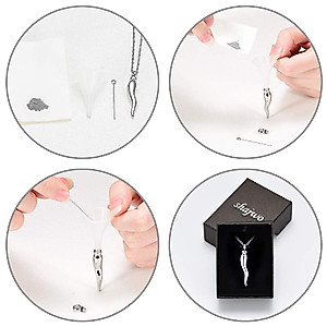 shajwo Cremation Jewelry for Ashes Italian Horn Shape Urn Pendant Necklaces for Ashes Memorial Keepsake Necklace Jewelry for Men Women (Silver)