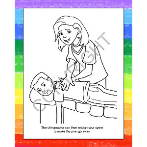 ZOCO - A Visit to The Chiropractor's Office - Educational Coloring Books (25 Bulk Pack, Without Crayons) - Chiropractor Supplies - Activities for Kids