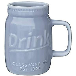 Mason Jar Mugs - Set of 6-15oz - Ceramic, Vibrant Colors - Great for Coffee, Tea, Cold/Hot Drinks, Indoor/Outdoor Parties - Farmhouse Décor