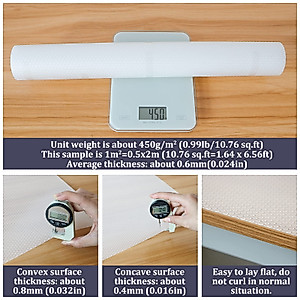Hersvin Shelf Liners, 12in x 20ft Kitchen Drawer Mats, Non-Adhesive EVA Cupboard Protector, Cabinet Lining, Refrigerator Liner (Clear Dot)