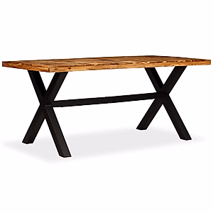 GOLINPEILO Wooden Dining Table, Kitchen Table Solid Acacia and Mango Wood 70.9"x35.4"x29.9" -AA