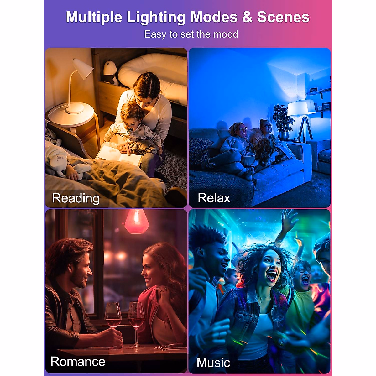 ILC Alexa Light Bulbs (130 Watt Equivalent) Smart Light Bulbs Work with Alexa Required Echo Device, 1300 Lumens, Color Changing Warm White 2700K, 13W Bright LED Bulbs (4 Pack)