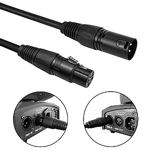 Eyeshot 6.5ft / 2m DMX Cable, 10PCS 3 Pin DMX Cables DMX Wires, DMX512 XLR Male to Female Stage Light Signal Cable with Metal Connectors, Connection for Stage & DJ Lighting fixtures