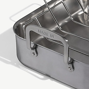 Made In Cookware - Stainless Clad Roasting Pan - 3-Ply Stainless Clad - Professional Cookware - Crafted in Thailand