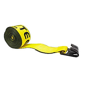 Mytee Products (10 Pack Winch Straps 4" x 27' Yellow Heavy Duty with Flat Hooks WLL# 5400 lbs | Flatbed Straps Tie Down 4 Inch Cargo Control Truck Straps for Flatbed Truck Utility Trailer