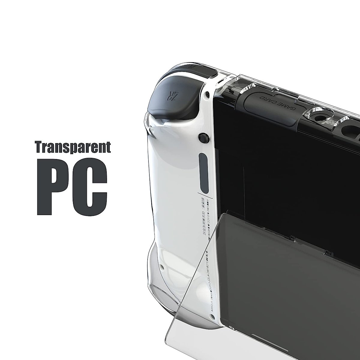 Switch OLED Protective Case, Switch OLED Hard Shell Case with Tempered Glass Screen Protector and 4 Thumb Grips