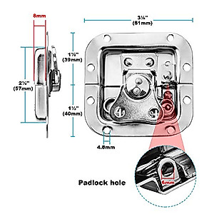 GBGS 8 Pack Road Flight Case Spring Loaded Recessed, Small Butterfly Twist Latch with Padlockable Feature,125 Degree Openable for Flight Case, PA DJ Rack/Road Case