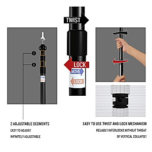 SaphiRose Adjustable Tarp Poles Set of 2 for Tents,Camping,Shelters,Hiking,Awnings(Black)