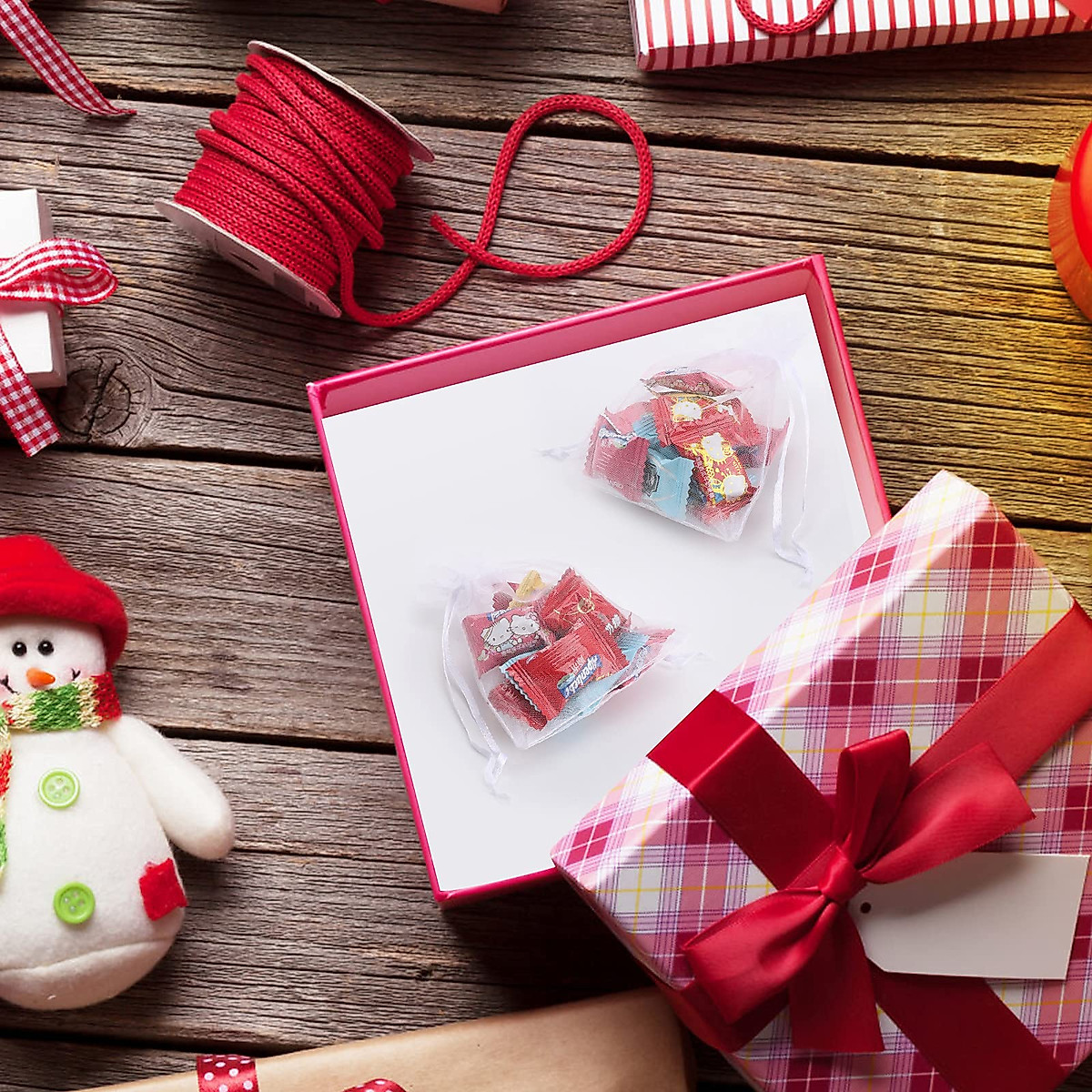 acDesign Jewelry Bags Drawstring 200Pcs Organza Bags 4x4.72 Wedding Favor Bags for Candy Jewelry Makeup Pouches(Golden)