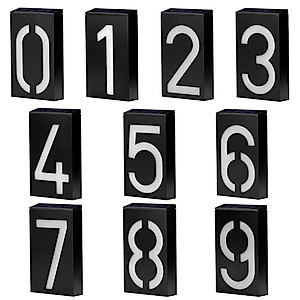 LED Solar House Number Light, Garden Numbers Solar Powered Address Sign LED Illuminated Outdoor Plaques and Wall Art Lighted Up for Home Yard Street (Digit 1)