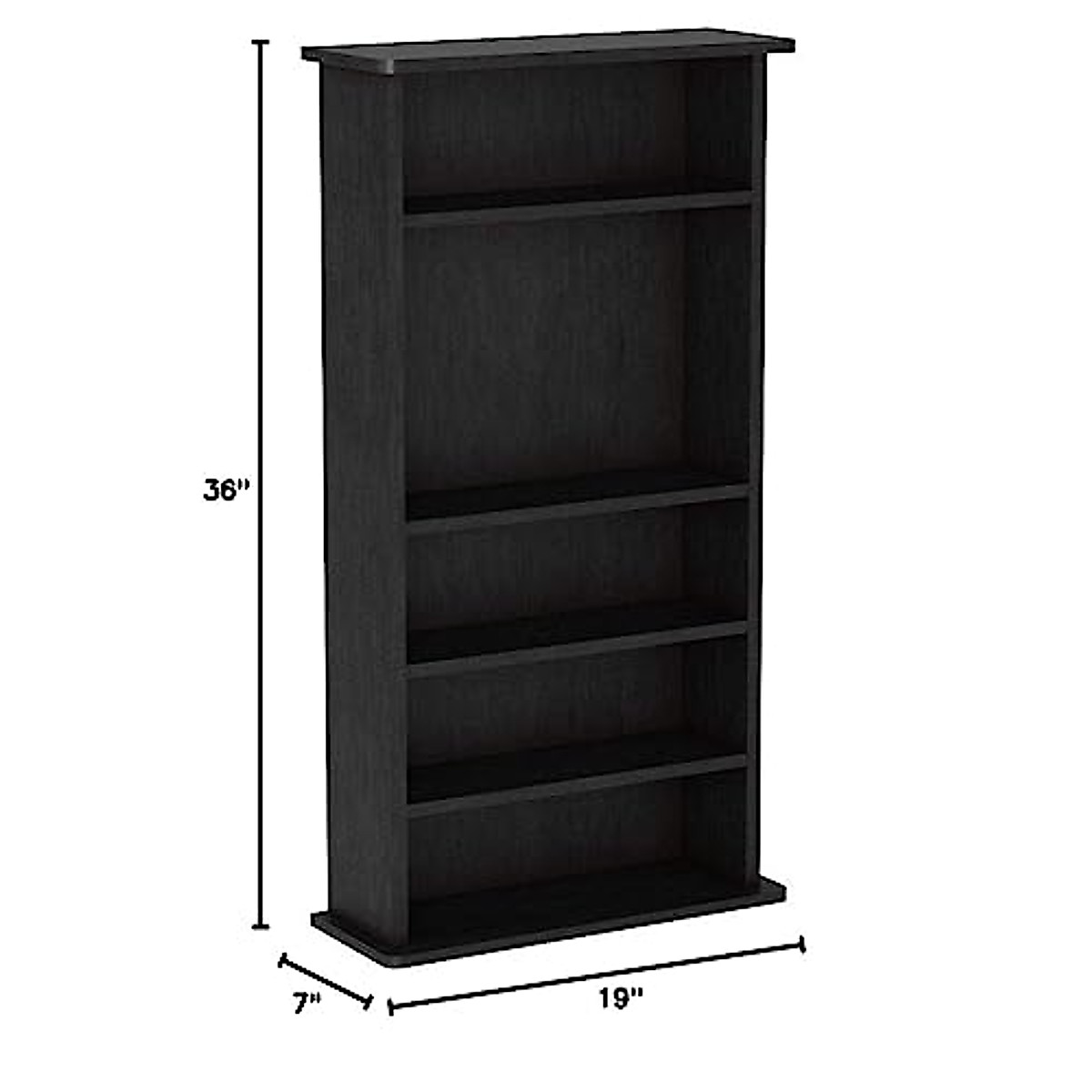 Atlantic Drawbridge Media Storage Cabinet - Organize optical media, up to 240 CD, or 108 DVD, or 132 BD/Video Games, Adjustable Shelves, PN 37935726 in Black