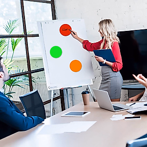 HOXHA 40Pcs 6 Inch Dry Erase Dots Circles, 10 Colors Removable Line Up Spots Set for Classroom Floor, Office, Home Table & Desk