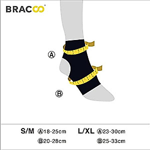 Bracoo Ankle Support Brace For Men & Women, Adjustable Compression Sleeve Strap Wrap, Sprain, Arthritis, Pain Relief, Sports Injuries and Recovery, Breathable Neoprene Brace, FS10 (Black, S/M)
