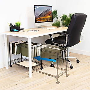 Mount-It! Rolling File Cart with Wheels | Mobile Hanging File Folder Rack | Single Tier with Storage Rack and Locking Casters | Fits Letter and Legal Size Filing Folders | 23" W x 13.5" D x 20" H